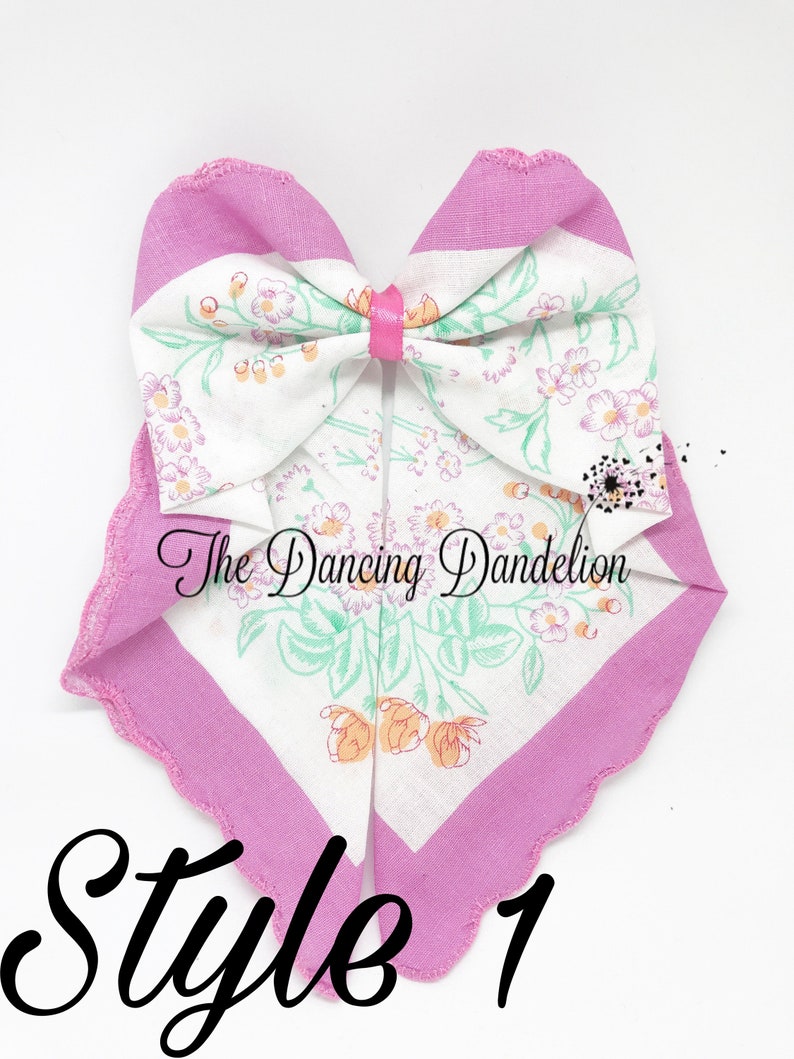 Kerchief Bow // Hankie Bow // Vintage // Handkerchief Bow // Bow ...