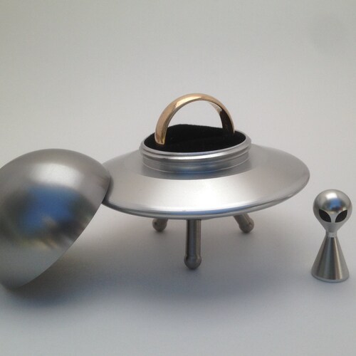 Rotating Engagement Ring Box Genuine Leather Thin Proposal | Etsy