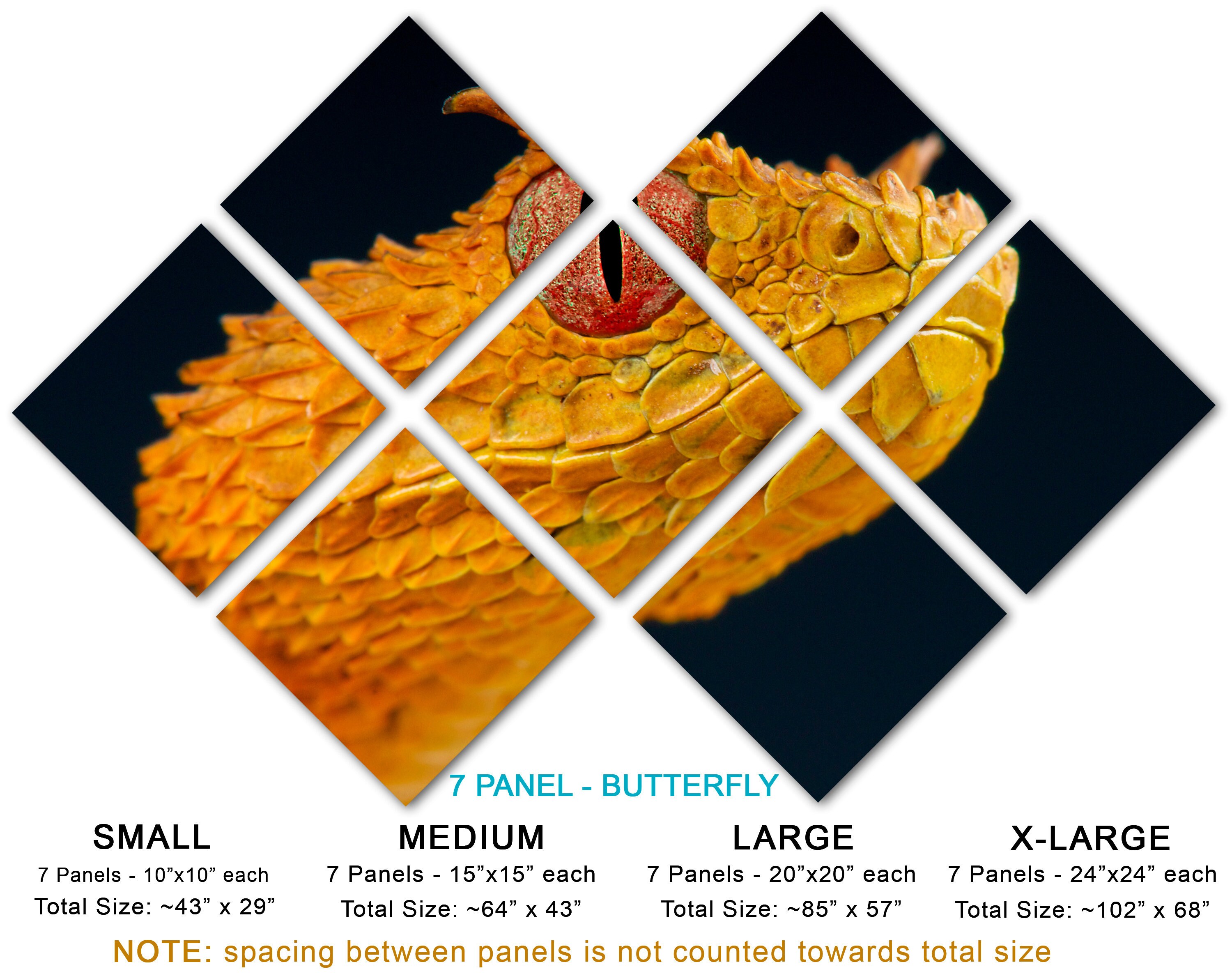 Eyelash viper Snake Head Wall Art Red Canvas Print Dragon | Etsy