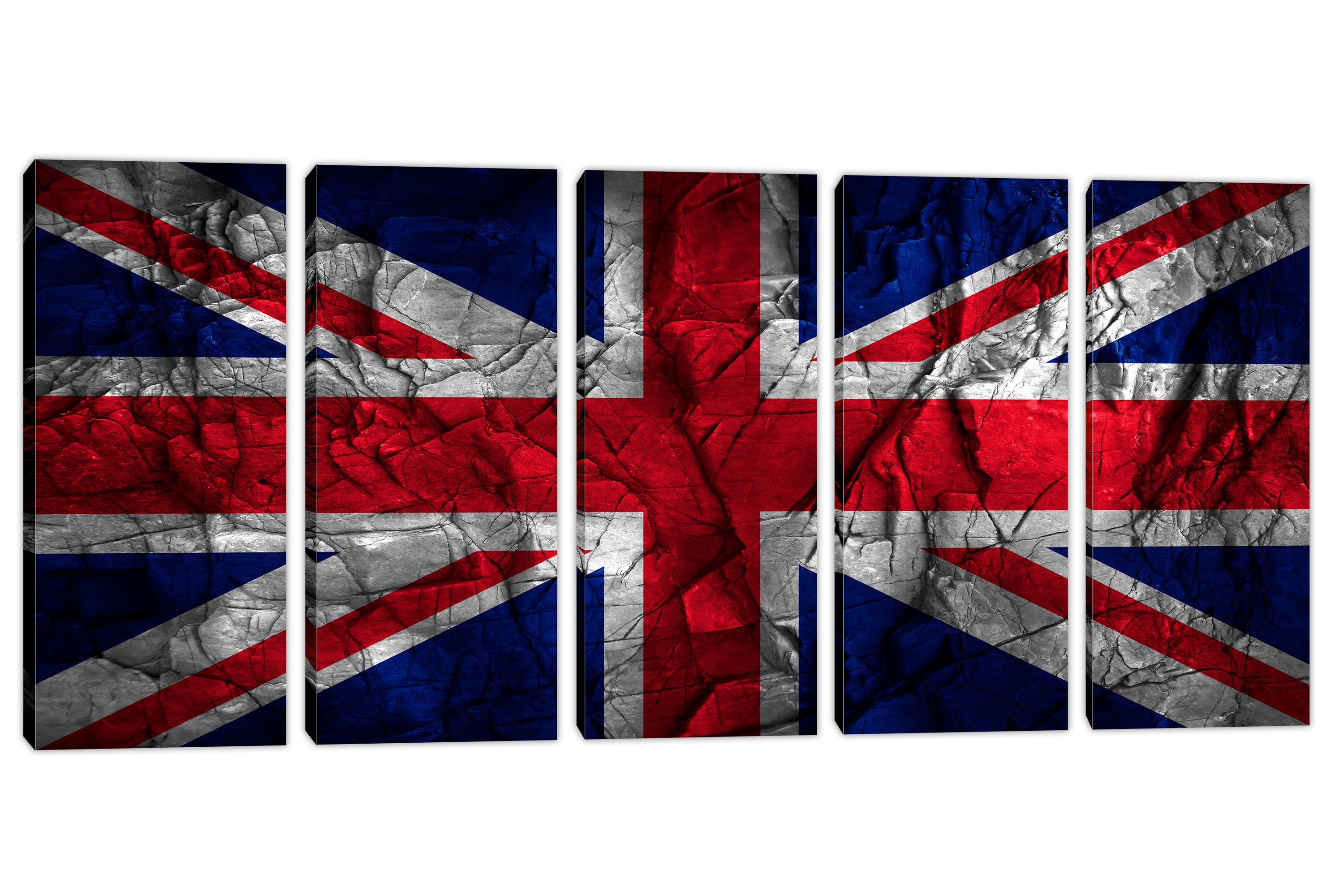 UK British Flag Canvas Print Wall Art Stone Back Effect 3 | Etsy