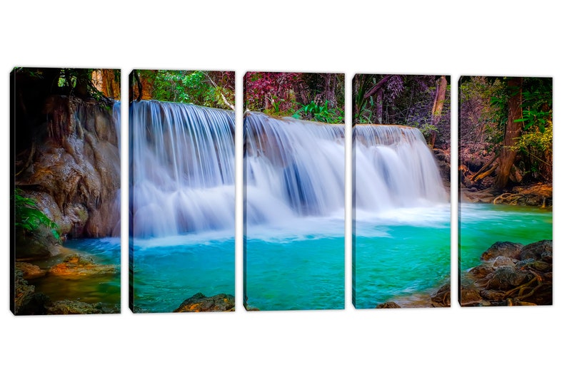 Forest Waterfall Wall Art Canvas Print. Forest Art Forest - Etsy