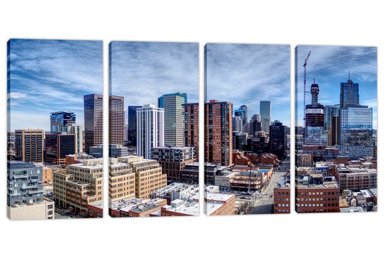 Denver Colorado Skyline Canvas Print Wall Art. Denver CO USA - Etsy