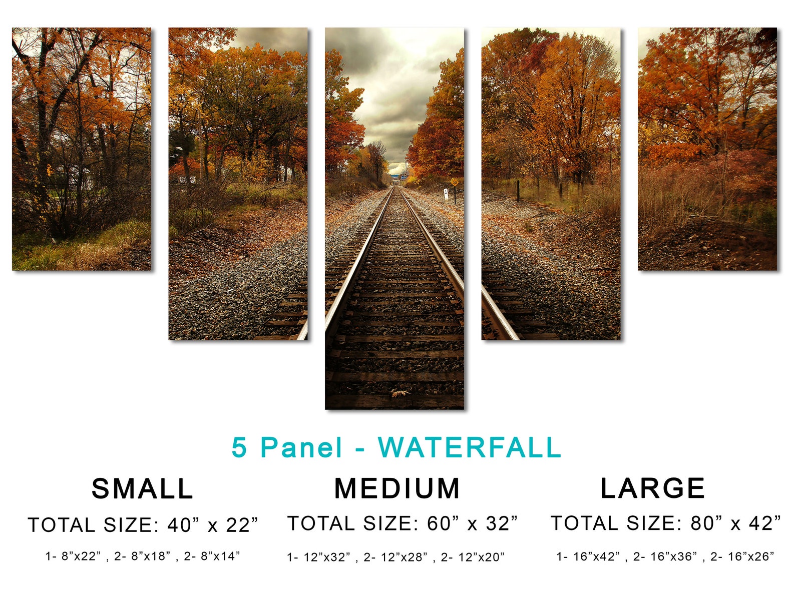 Train Tracks in Fall Wall Art Canvas Print. Railroad Tracks - Etsy