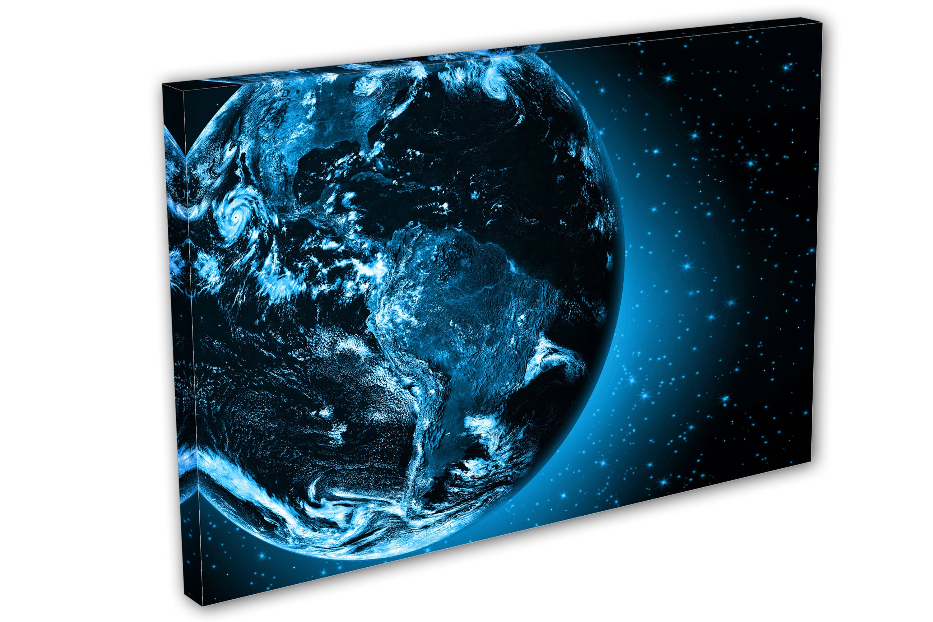 Dark Blue Earth From Space 5 Panel Split Canvas Print. - Etsy