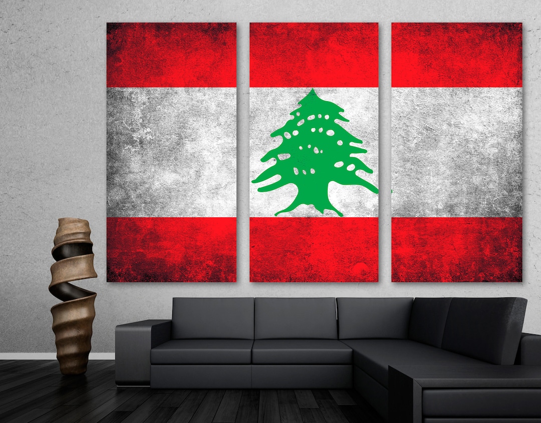 Lebanon Country Flag Grunge Canvas Print Wall Art - Lebanon Flag Art ...