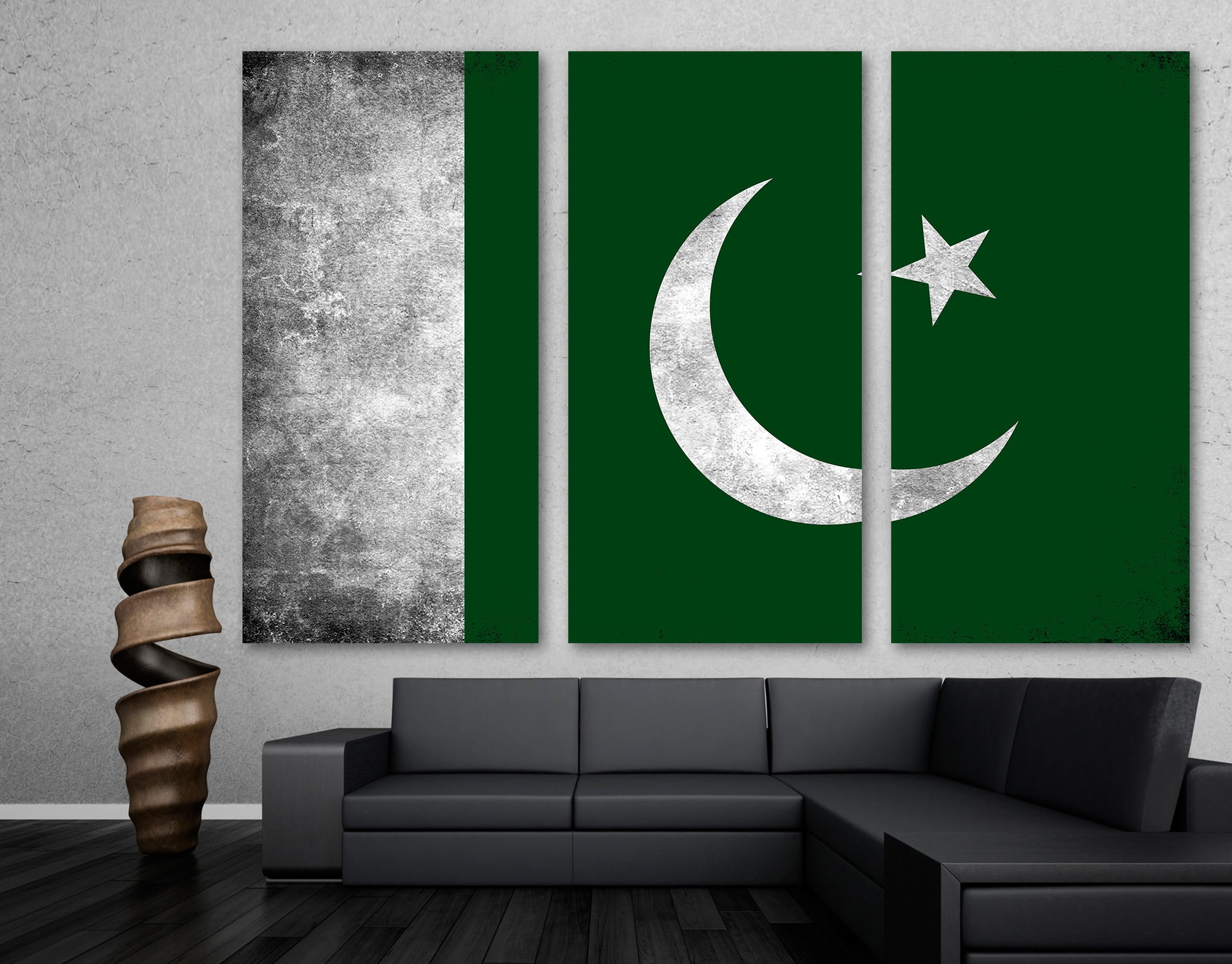 Pakistan Country Flag Grunge Canvas Print Wall Art 3 Panel - Etsy UK