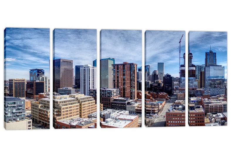 Denver Colorado Skyline Canvas Print Wall Art. Denver CO USA - Etsy