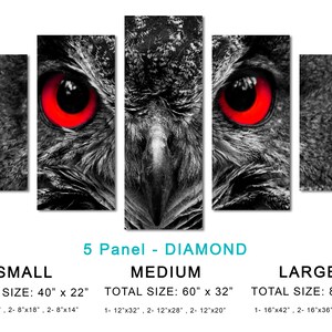 Red Eyed Owl Portrait Canvas Print Wall Art. Wildlife Bird Art, Animal ...