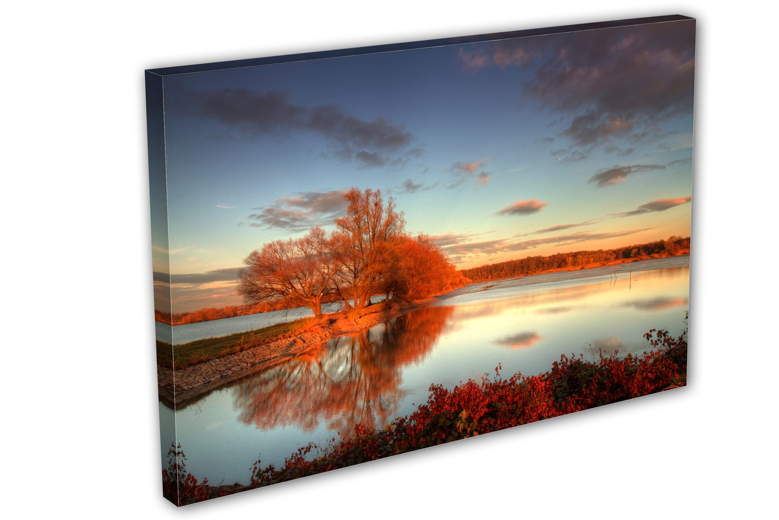 Beautiful Autumn Red Tree Canvas Print Wall Art. Scenic - Etsy