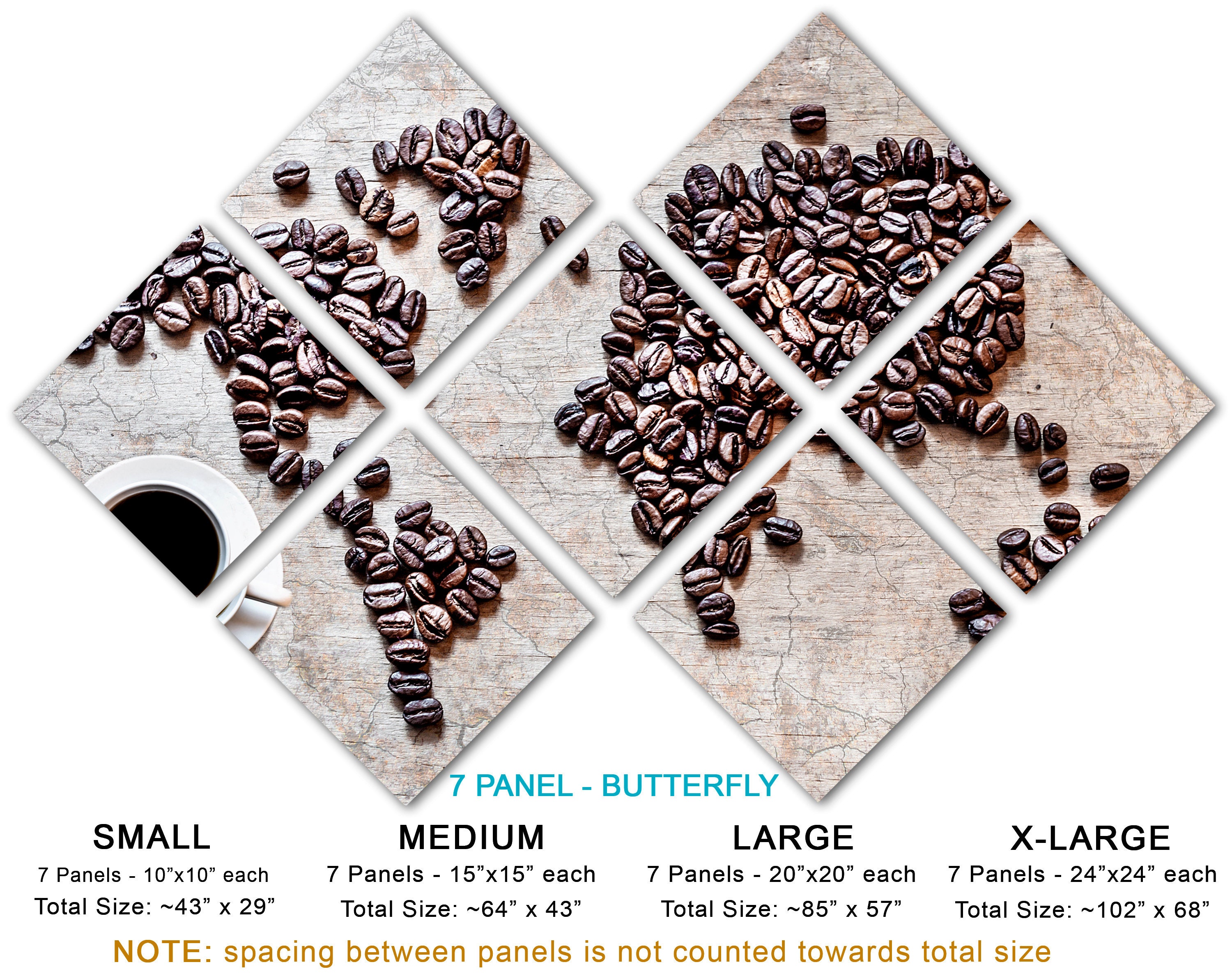 World Map Coffee Bean Canvas Print Wall Art, Coffee Shop Art, Kitchen ...