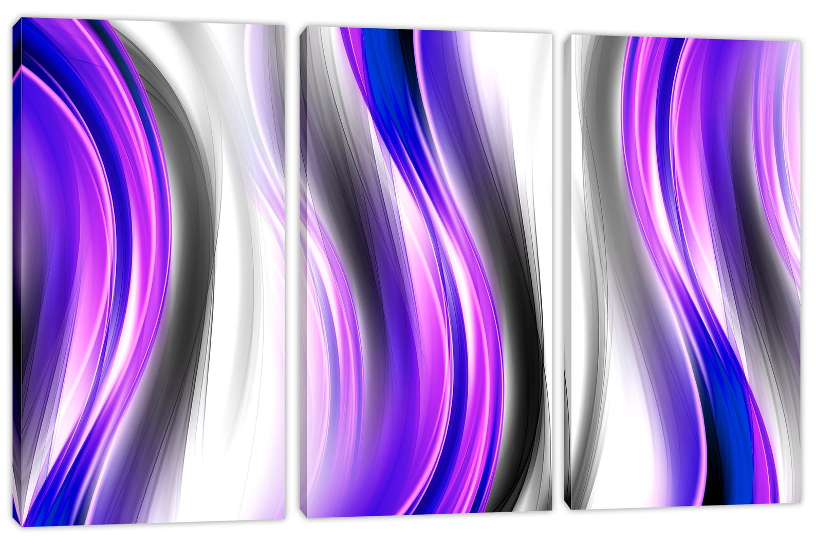 Purple Wave Abstract Art Canvas Print Wall Art Vertical | Etsy