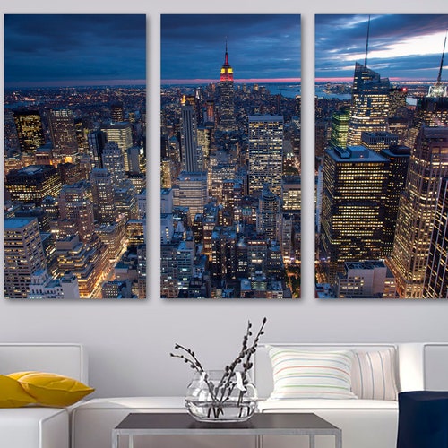 4 Panel Split New York Skyline Panoramic Canvas Print. NYC - Etsy