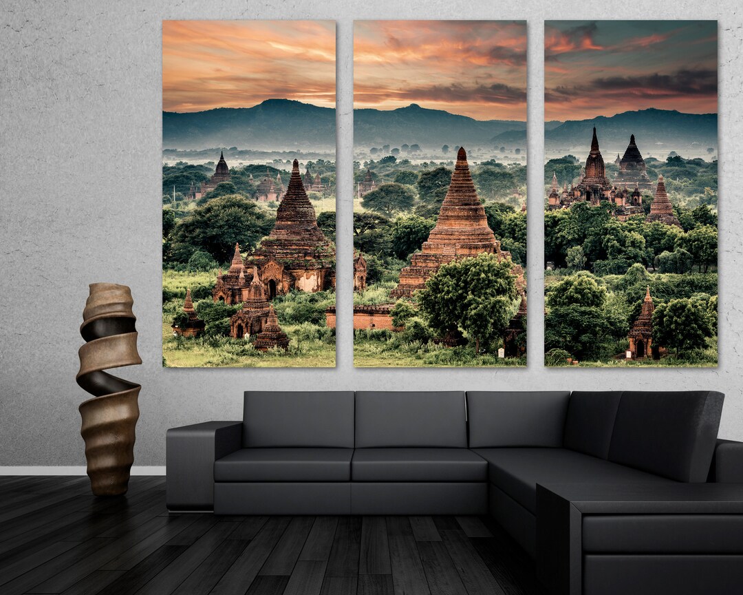 Bagan Temples Canvas Print Wall Art. Bagan Myanmar Ancient Buddhist ...