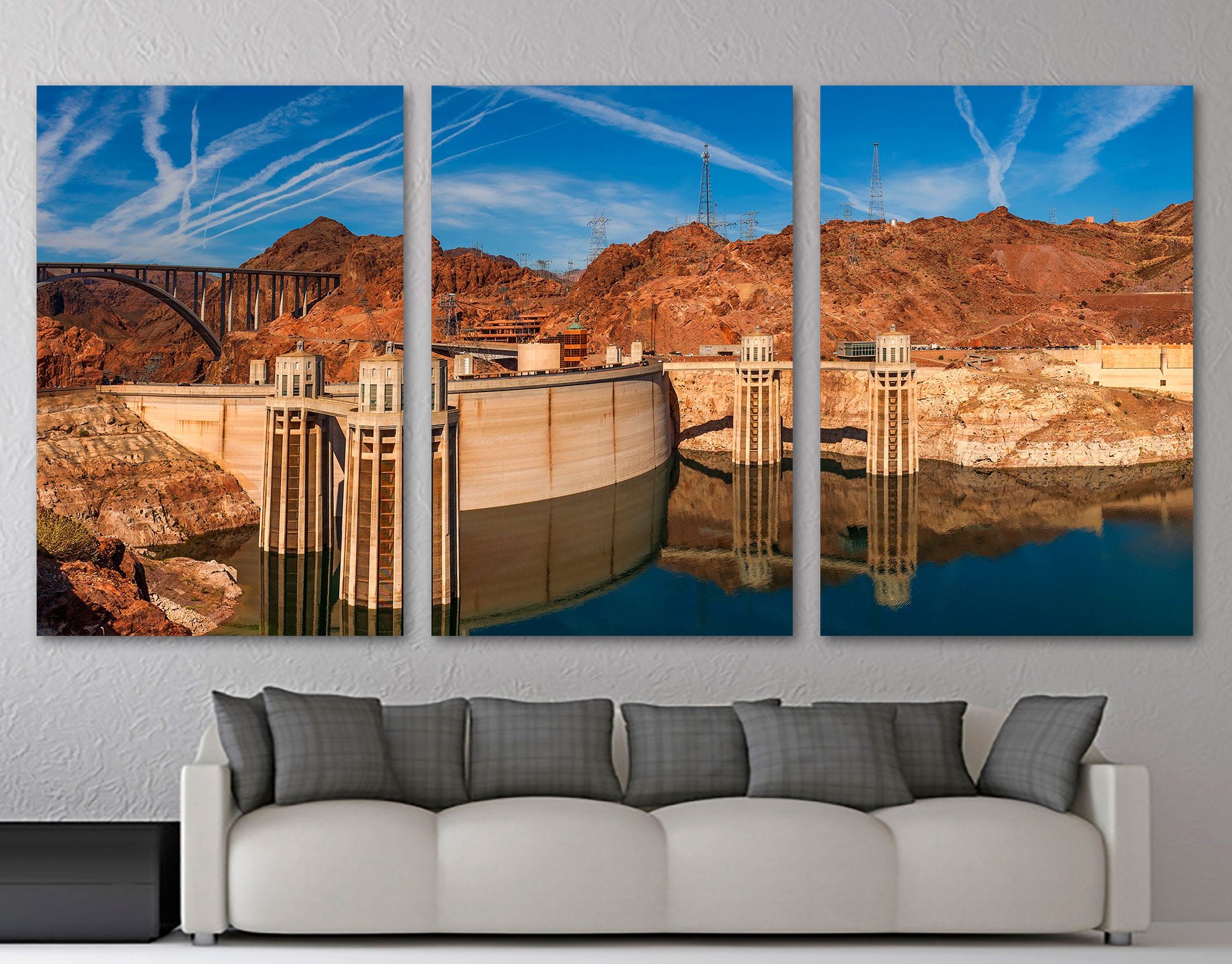 Hoover Dam in Nevada, USA Canvas Print Wall Art. Hoover Dam Landmark ...