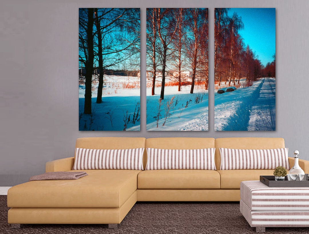 3 Panel Split (triptych) Winter Snow Photo Canvas Print, Landscape ...
