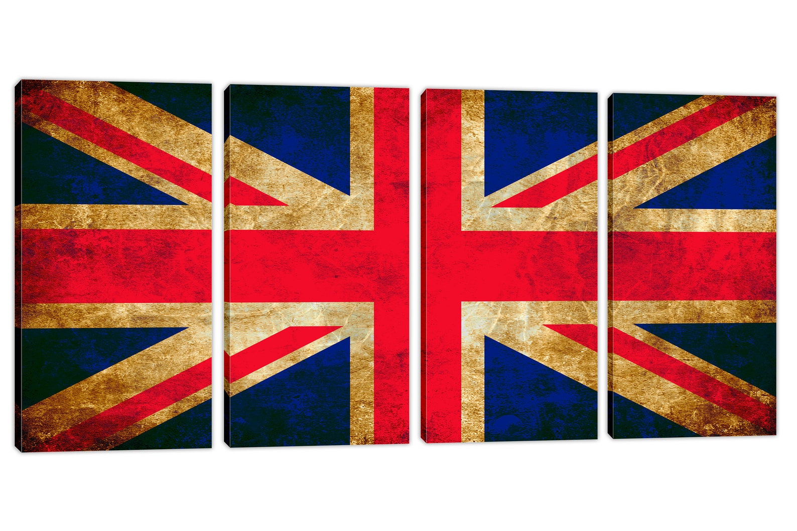 British Flag Rustic Grunge Canvas Print Wall Art 3 Panel | Etsy