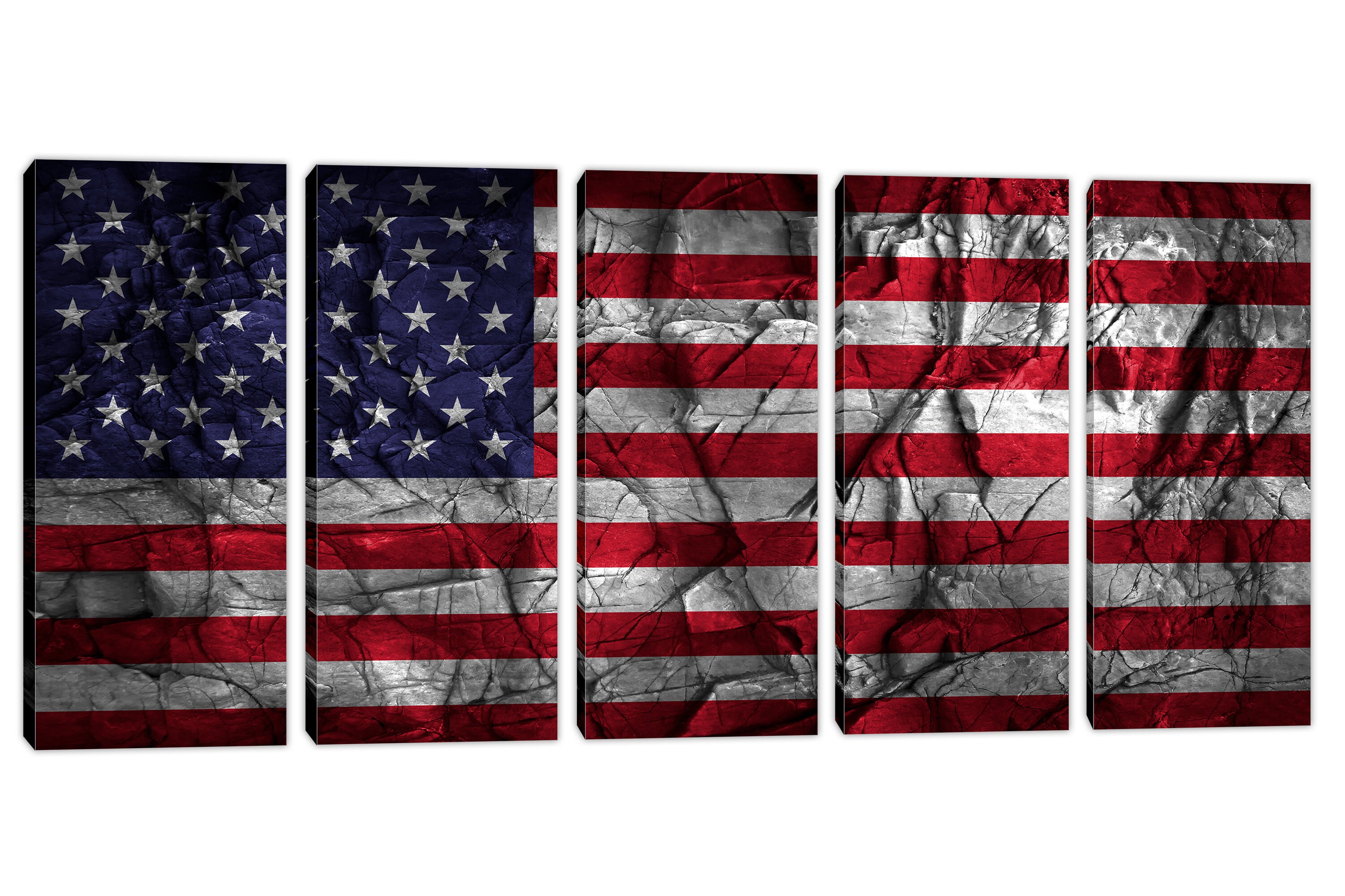 American Flag Canvas Print USA Wall Art Stone Back Effect 3 | Etsy