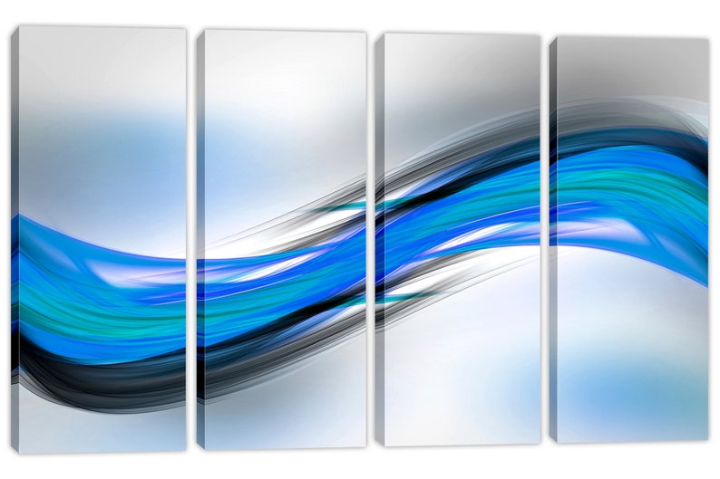 Abstract Art Blue Wave Canvas Print Wall Art. Abstract Wave - Etsy