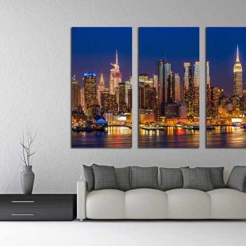 4 Panel Split New York Skyline Panoramic Canvas Print. NYC - Etsy