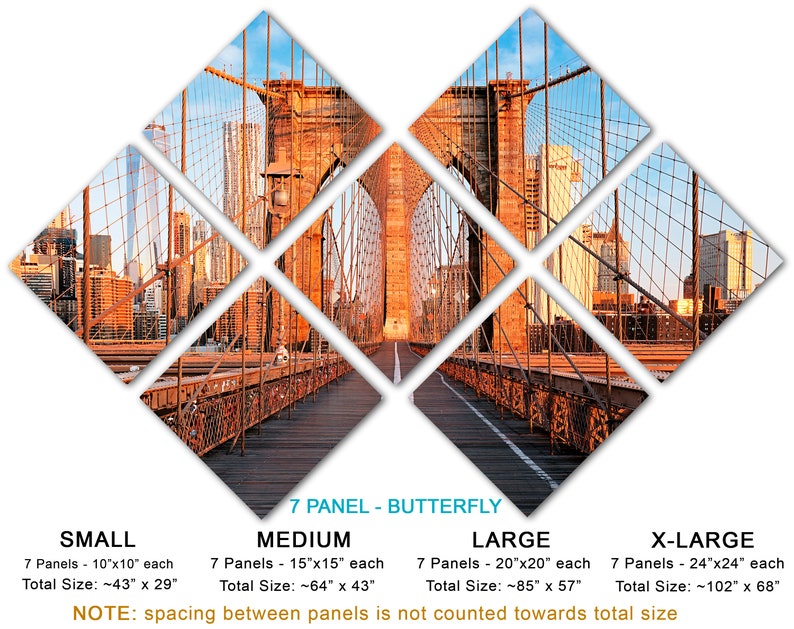 Brooklyn Bridge Manhattan View Canvas Print Triptych 3 Panel | Etsy