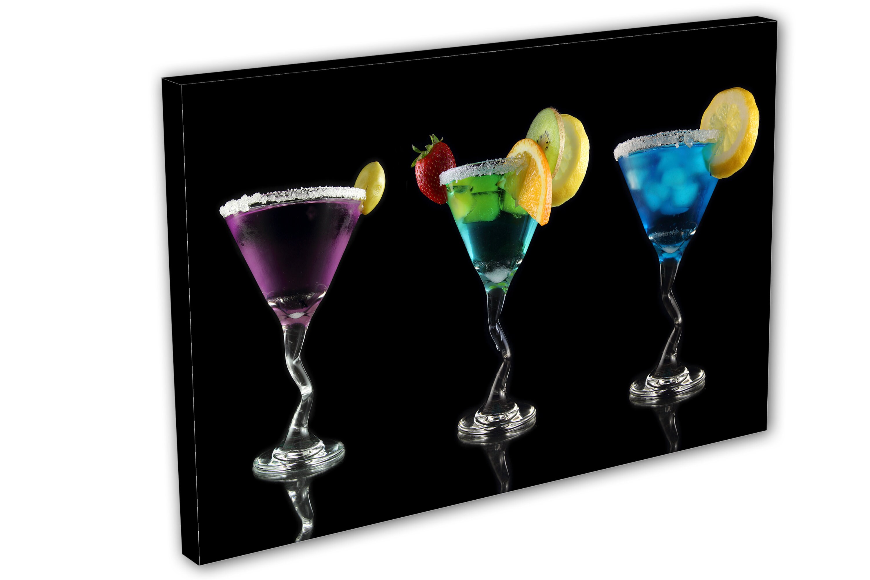 Colorful Martini Cocktail Drinks 3 Panel Split Triptych | Etsy