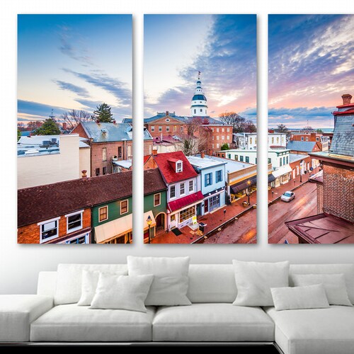 Annapolis Skyline Maryland Cityscape Painting Art Print - Etsy