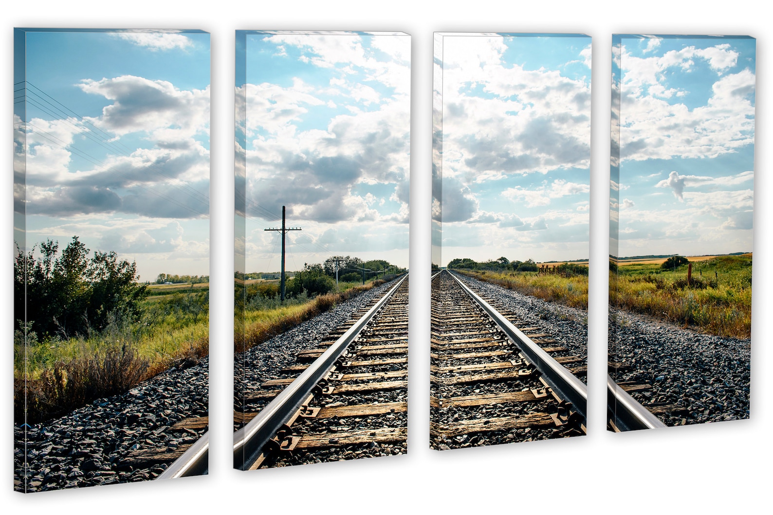 Train Railroad Track Wall Art Canvas Print. Landscape print | Etsy