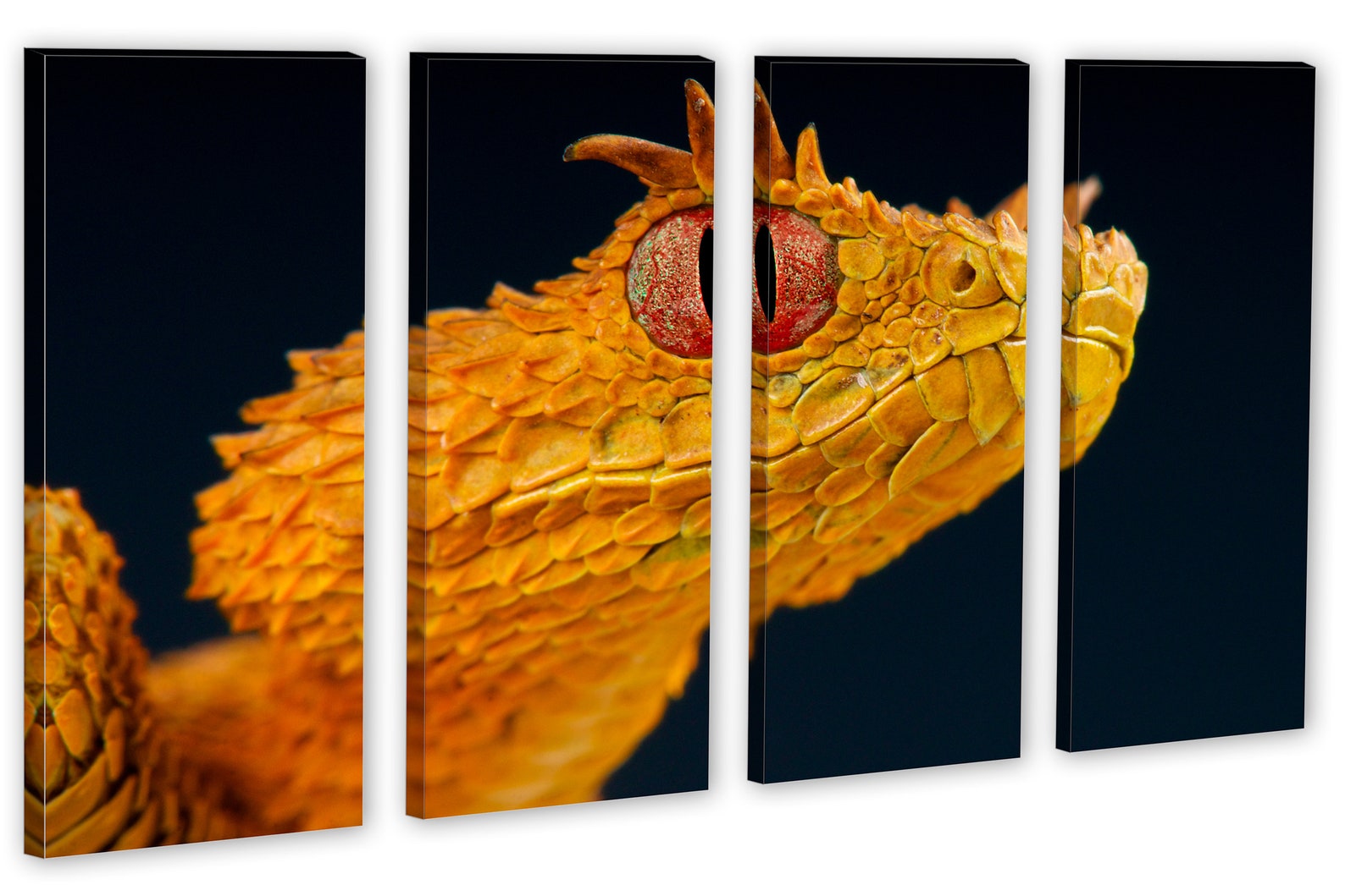Eyelash Viper Snake Head Wall Art Red Canvas Print Dragon - Etsy