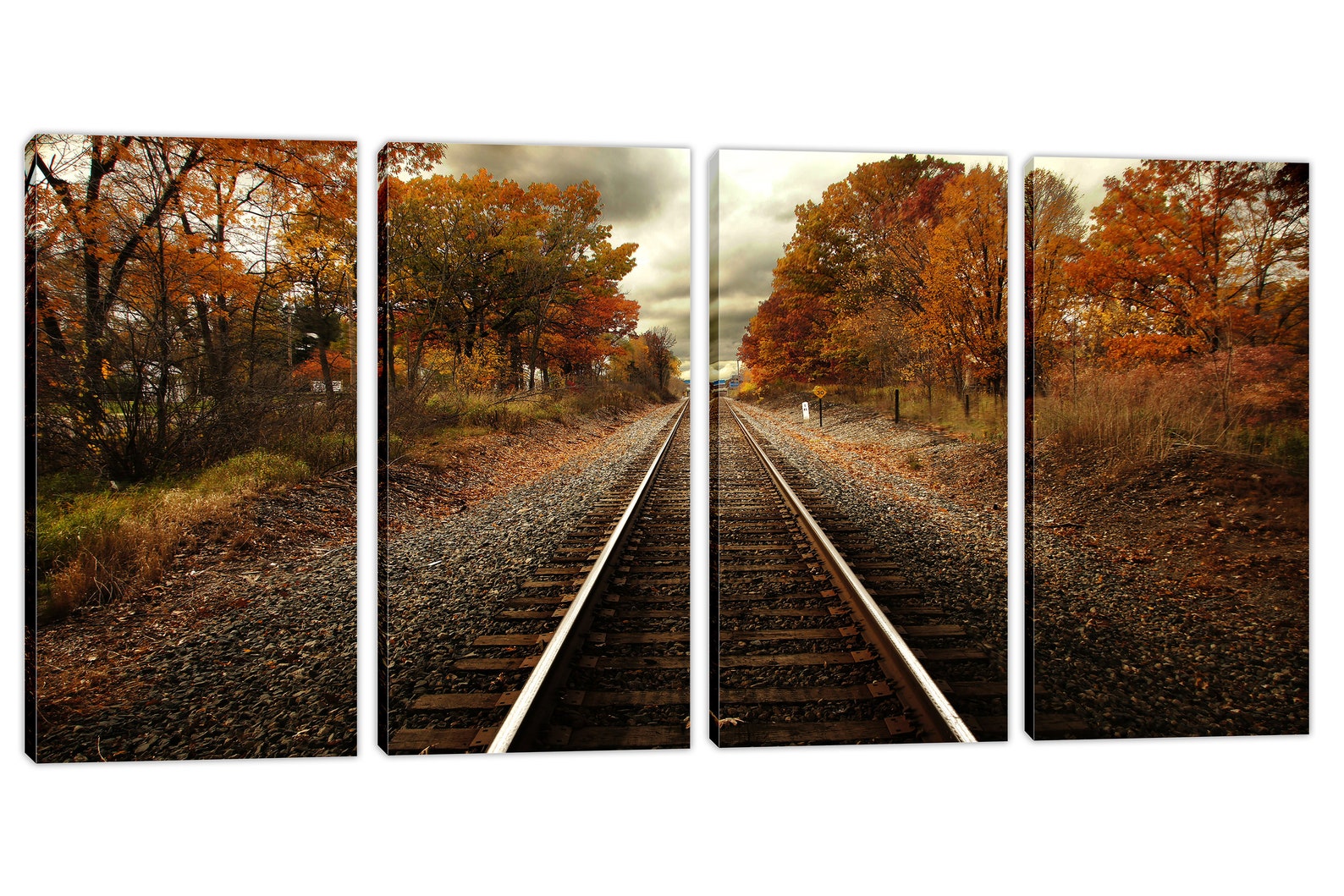 Train Tracks in Fall Wall Art Canvas Print. Railroad Tracks - Etsy