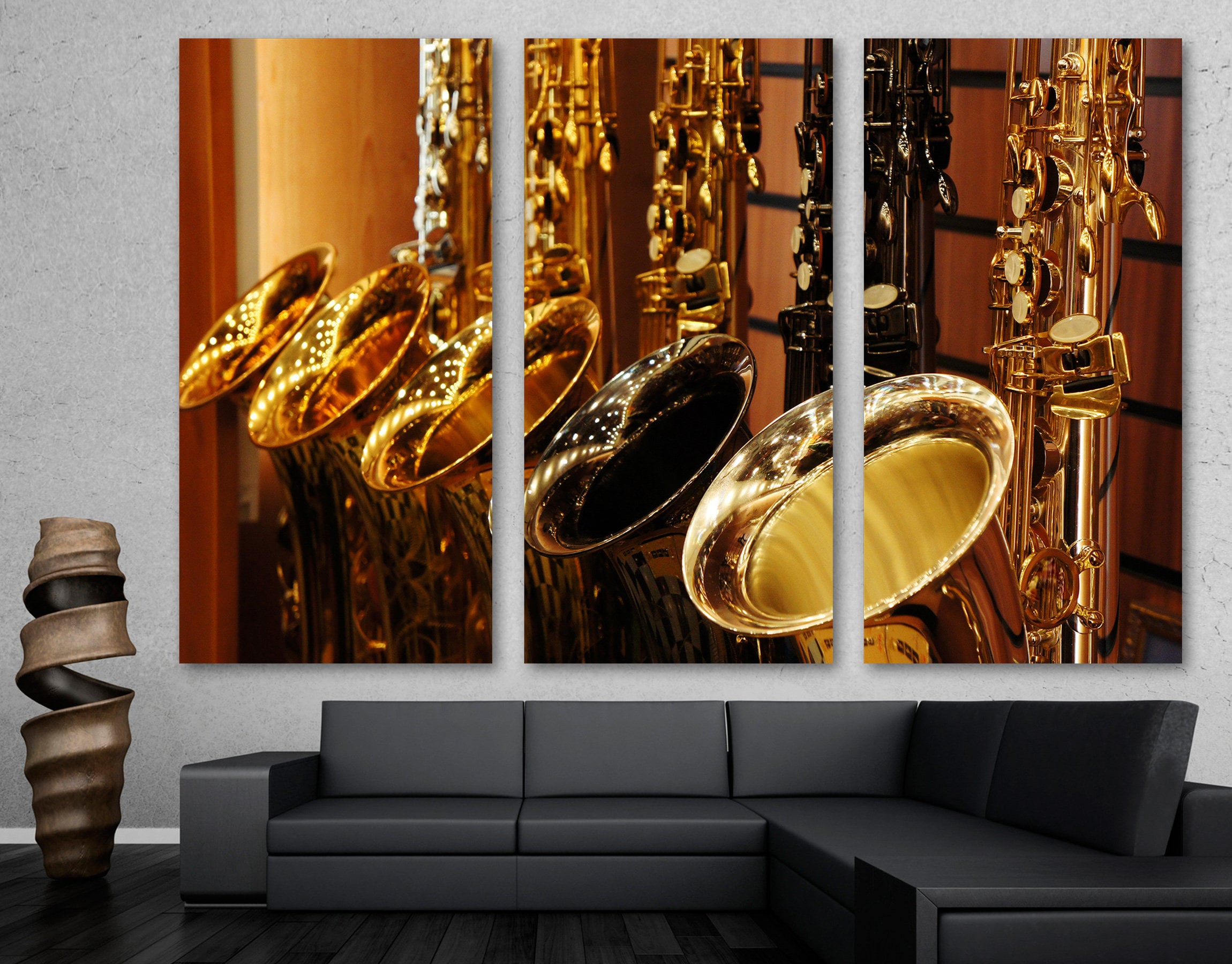 Saxophones Canvas Print Musical Wall Art Musical Instrument | Etsy