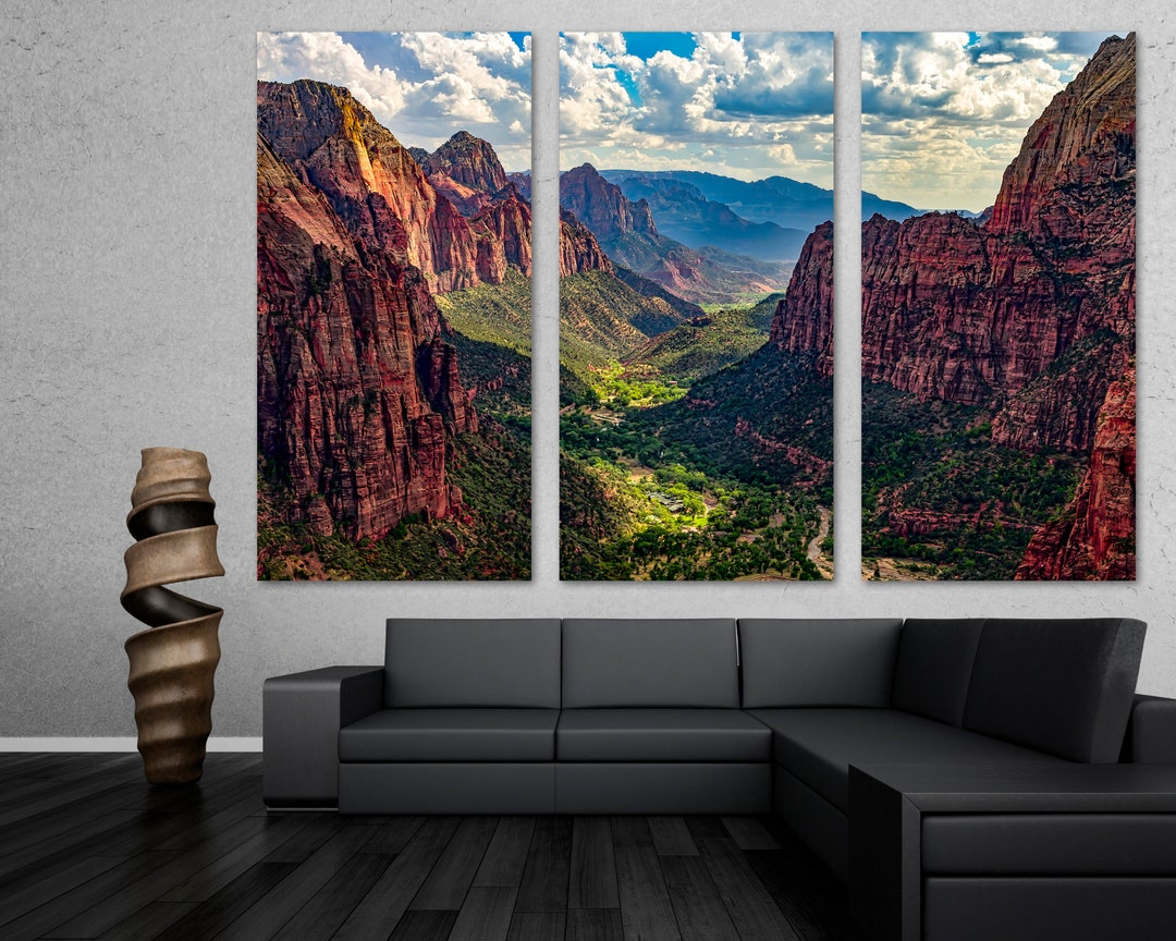 Zion Canvas Print Wall Art Landscape View From Angels Landing, Zion ...
