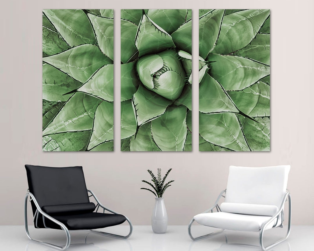 Green Agave Wall Art Canvas Print. Agave Plant, Agave Print, Agave Wall ...