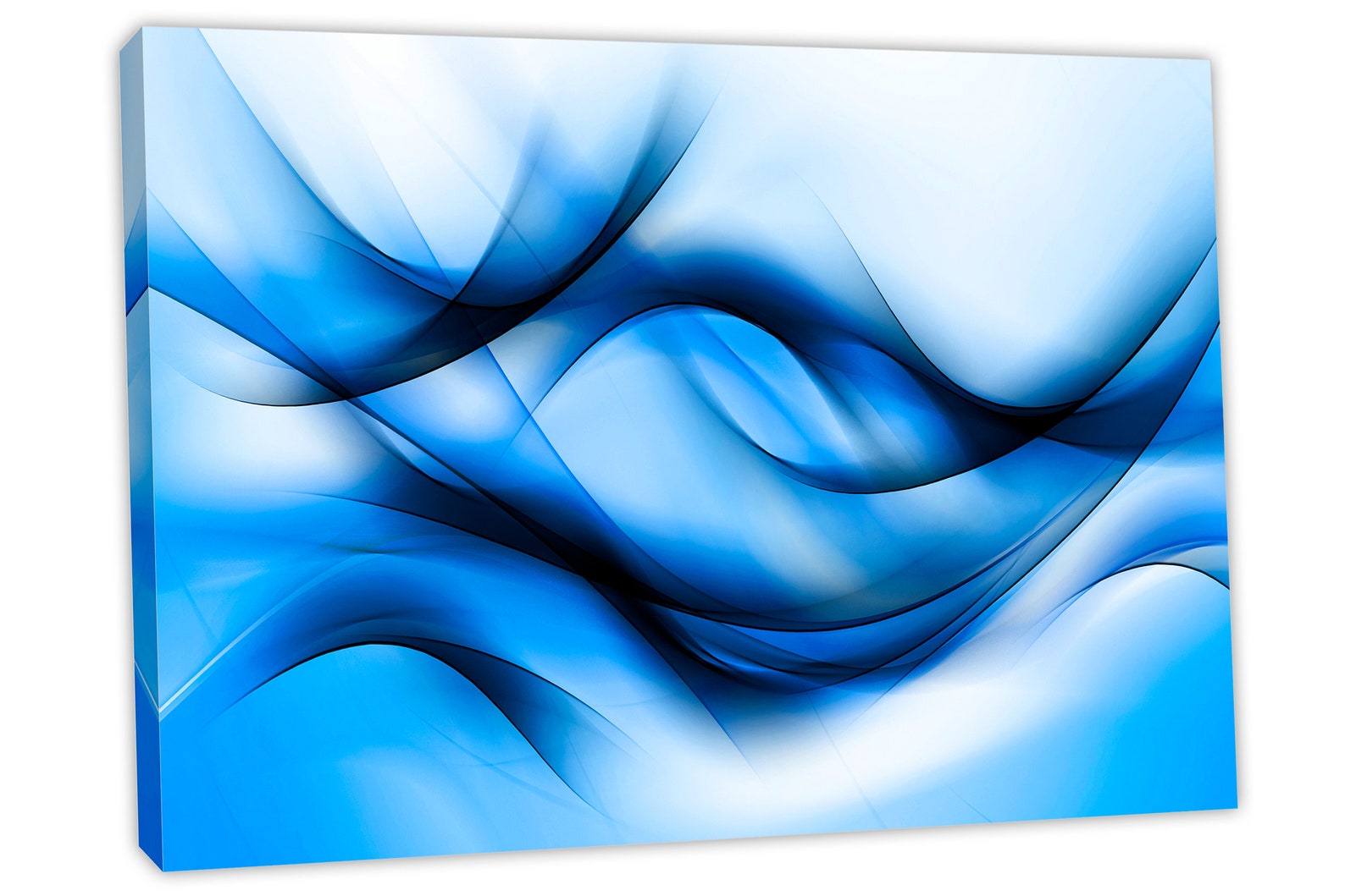 Blue Abstract Wave Wall Art Abstract Canvas Print Fractal | Etsy