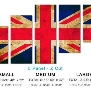 British Flag Rustic Grunge Canvas Print Wall Art. UK, England Country ...