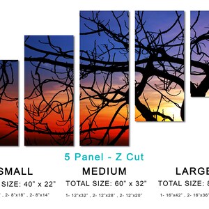 3 Panel Split Tree Fig at Sunset Canvas Print Triptych. Great for Home ...