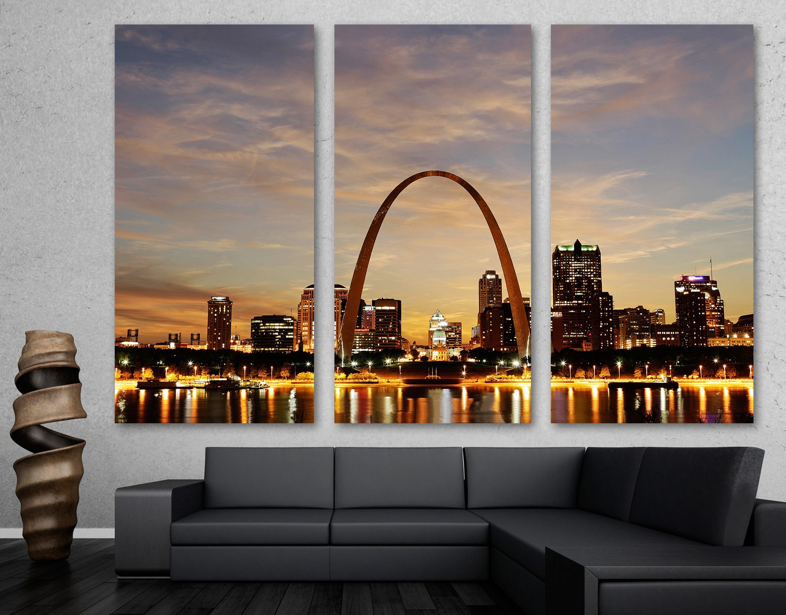 St. Louis, Missouri Skyline Canvas Print Wall Art. Gateway Arch ...