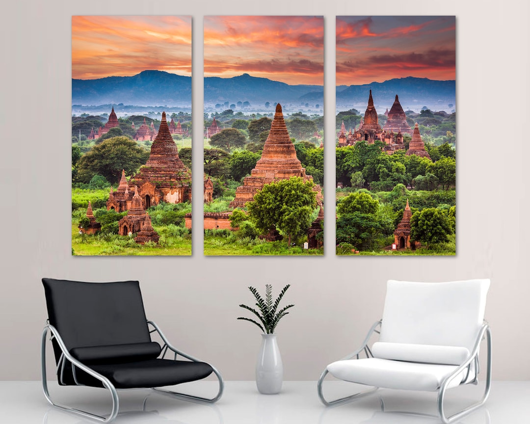 Bagan Temples Wall Art Canvas Print. Bagan Myanmar Ancient Buddhist ...