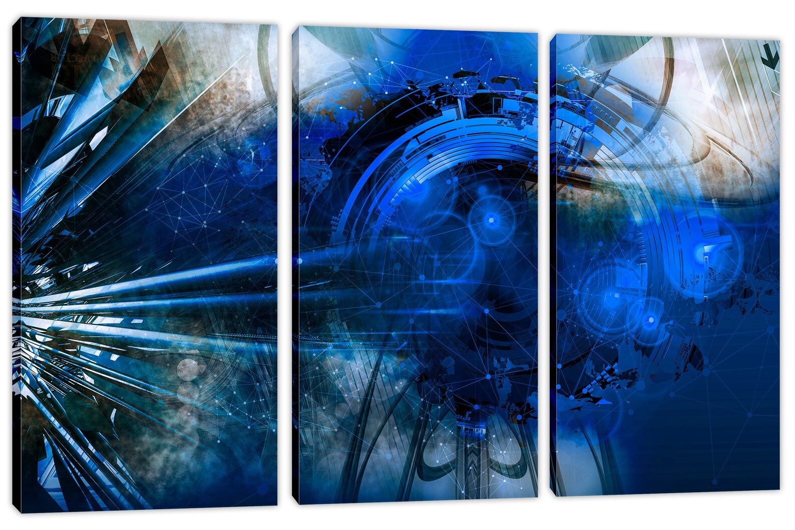 Abstract Wall Art Technology Canvas Print. Blue Digital Art - Etsy