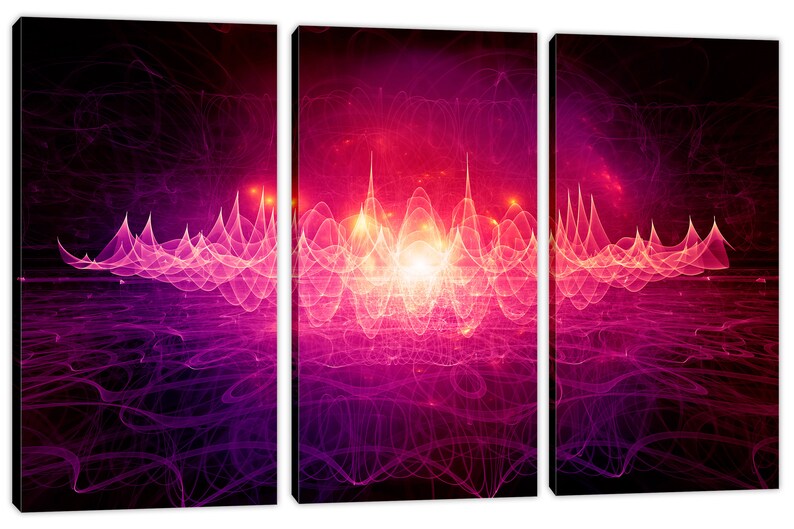 Abstract Sound Wave Wall Art Canvas Print Magenta. Fractal - Etsy
