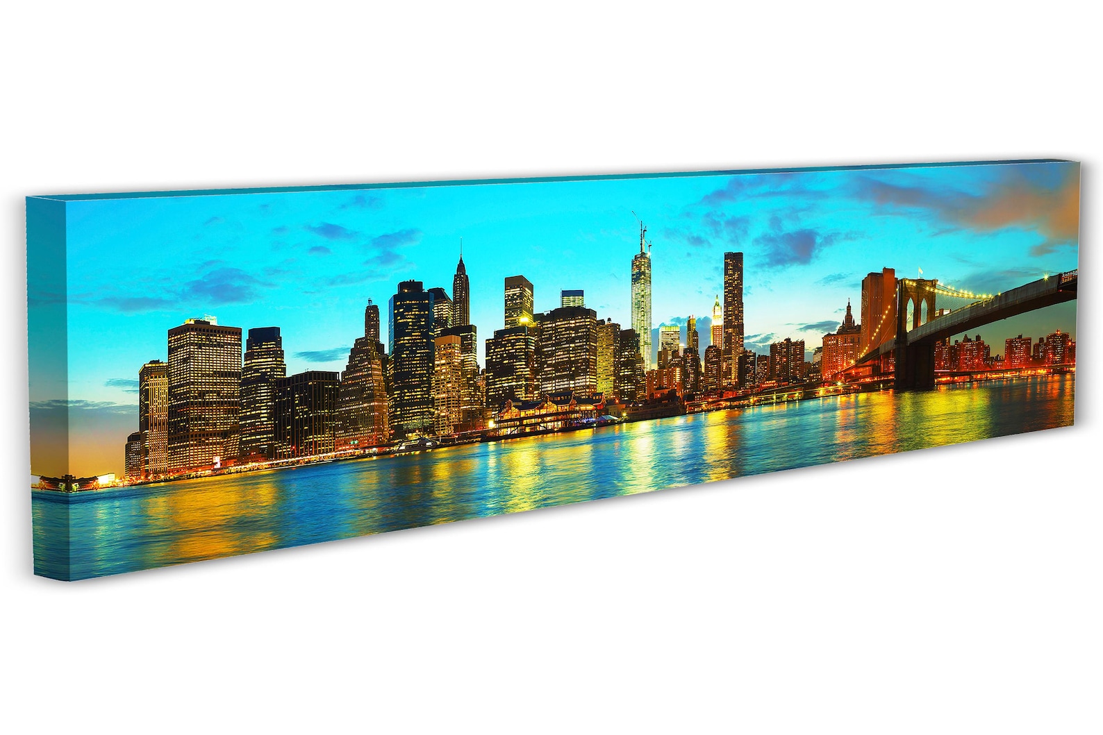 4 Panel Split New York Skyline Panoramic Canvas Print. NYC Cityscape ...