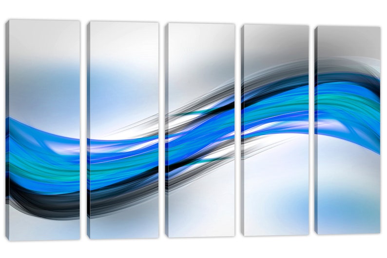 Abstract Art Blue Wave Canvas Print Wall Art. Abstract Wave - Etsy