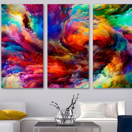 Abstract Colorful Canvas Print Abstract Flower Wall Art - Etsy