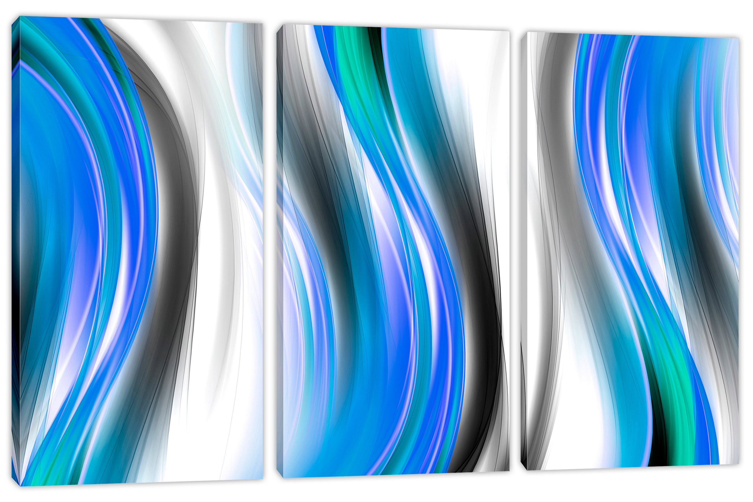 Blue Wave Abstract Art Canvas Print Wall Art Vertical Wave | Etsy