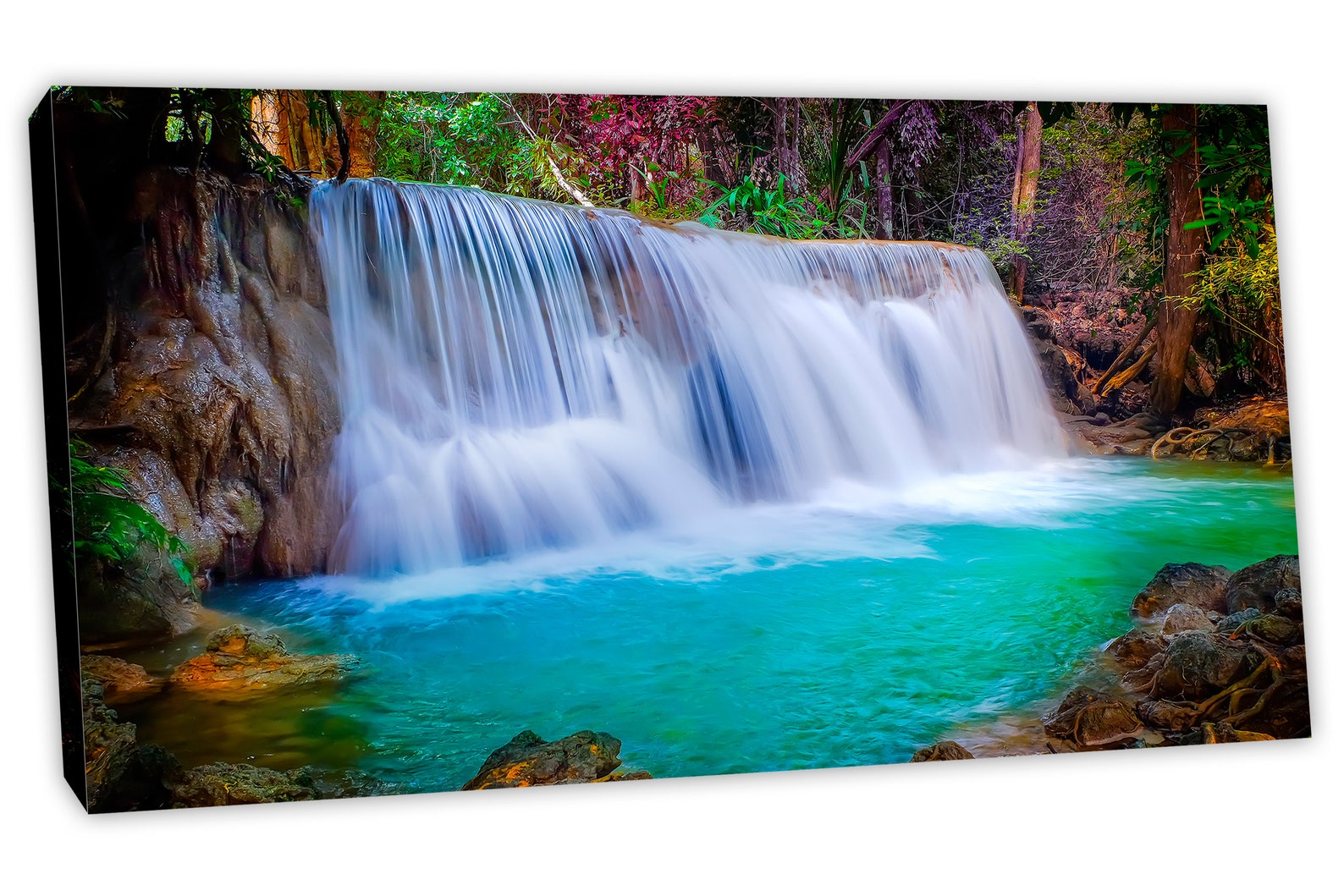 Forest Waterfall Wall Art Canvas Print. Forest Art Forest - Etsy