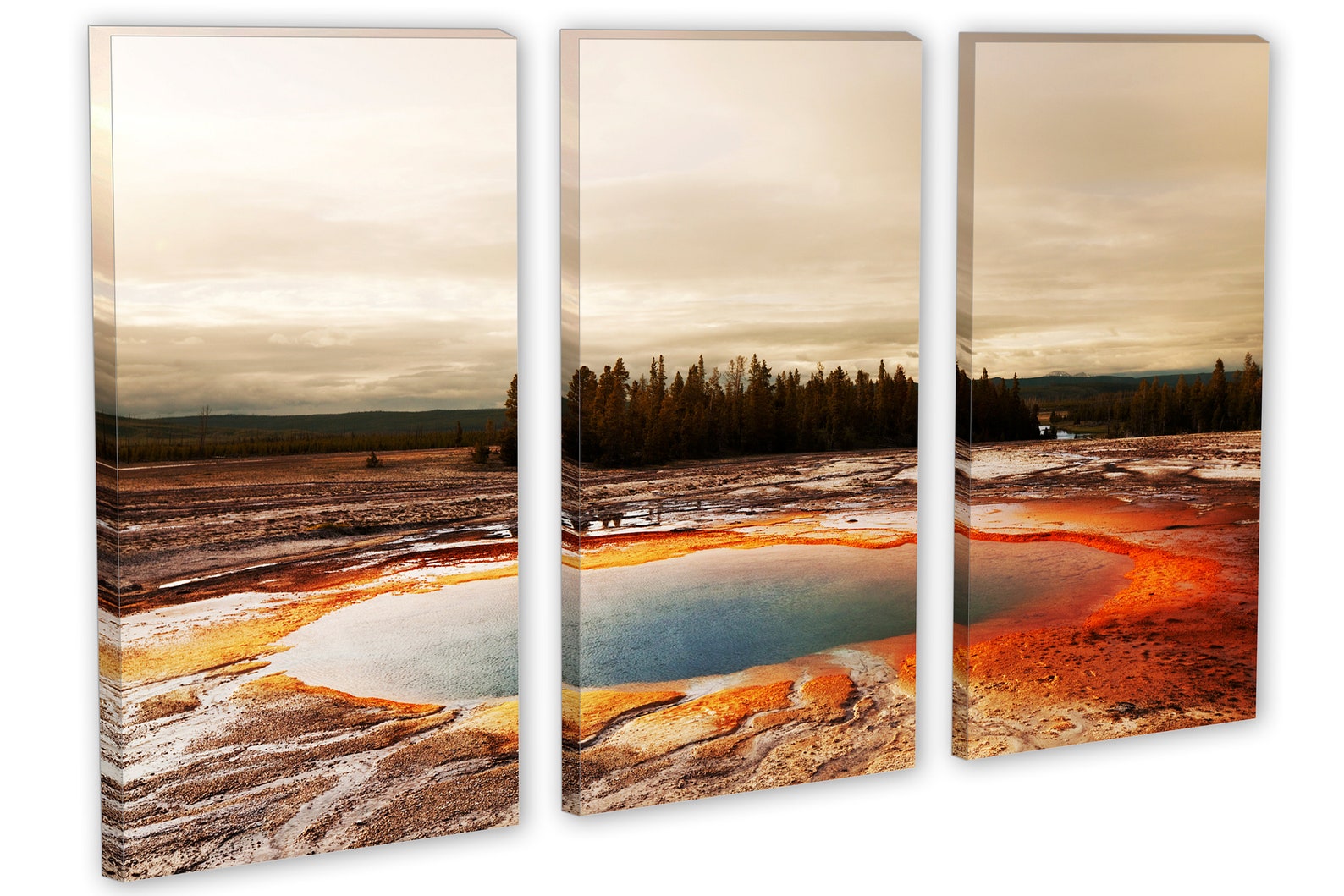 Yellowstone Grand Prismatic Hot Spring Canvas Print Wall Art. Midway ...