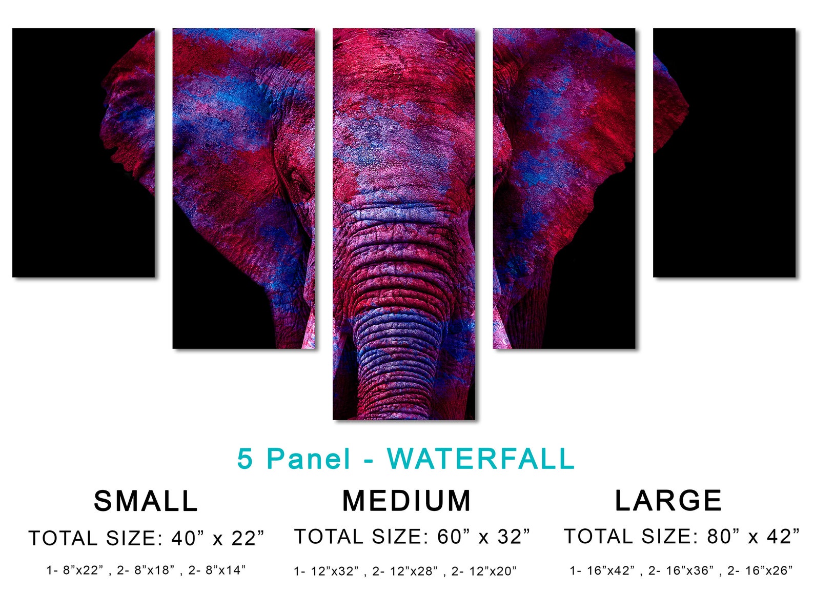 Watercolor Elephant Wall Art Canvas Print - Purple Pink Elephant ...