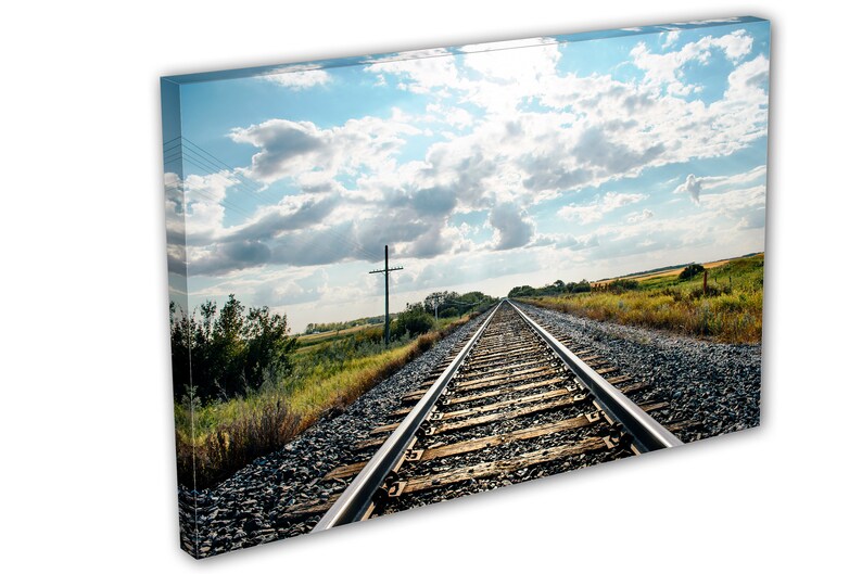 Train Railroad Track Wall Art Canvas Print. Landscape Print - Etsy