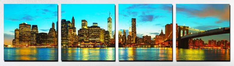 4 Panel Split New York Skyline Panoramic Canvas Print. NYC - Etsy