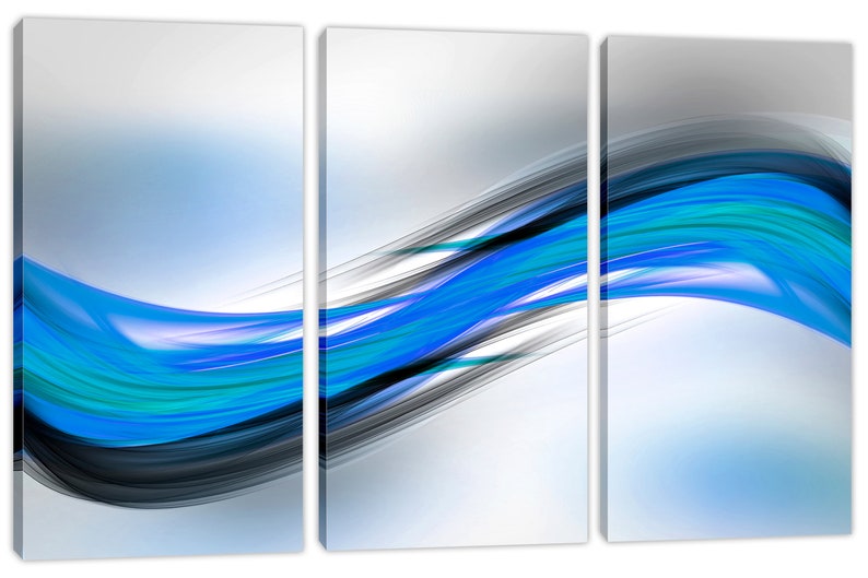 Abstract Art Blue Wave Canvas Print Wall Art. Abstract Wave - Etsy