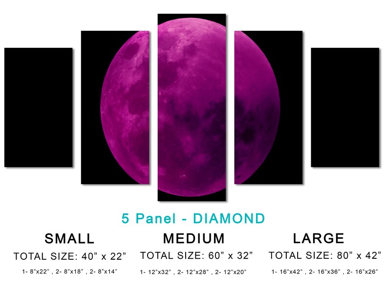 Super Blood Wolf Moon Wall Art Magenta Canvas Print. Celestial | Etsy